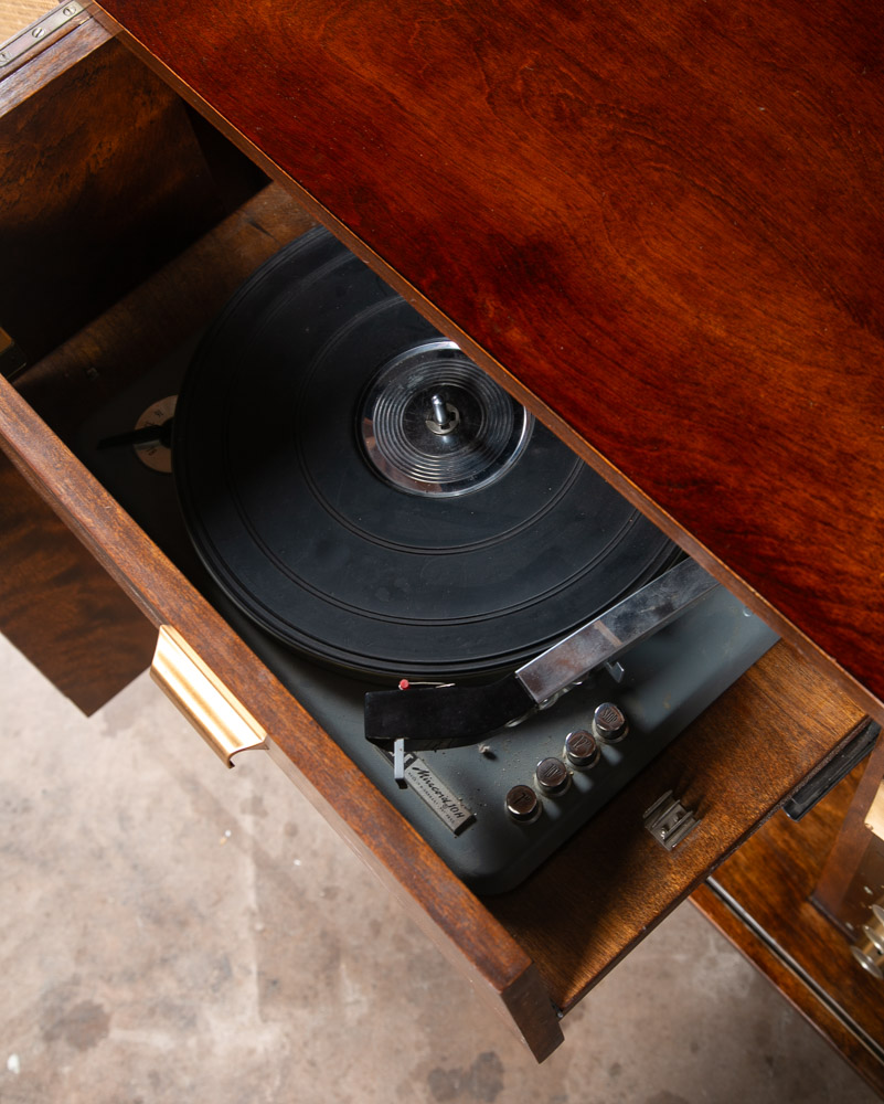 Mid Century Modern Credenza Stereo Console Hifi Record Player Fisher ...