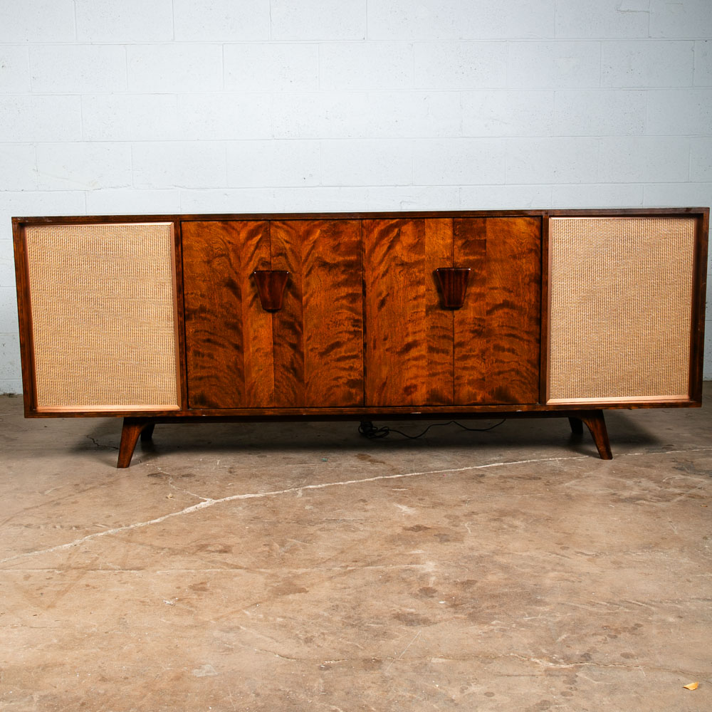 Mid Century Modern Credenza Stereo Console Hifi Record Player Fisher ...