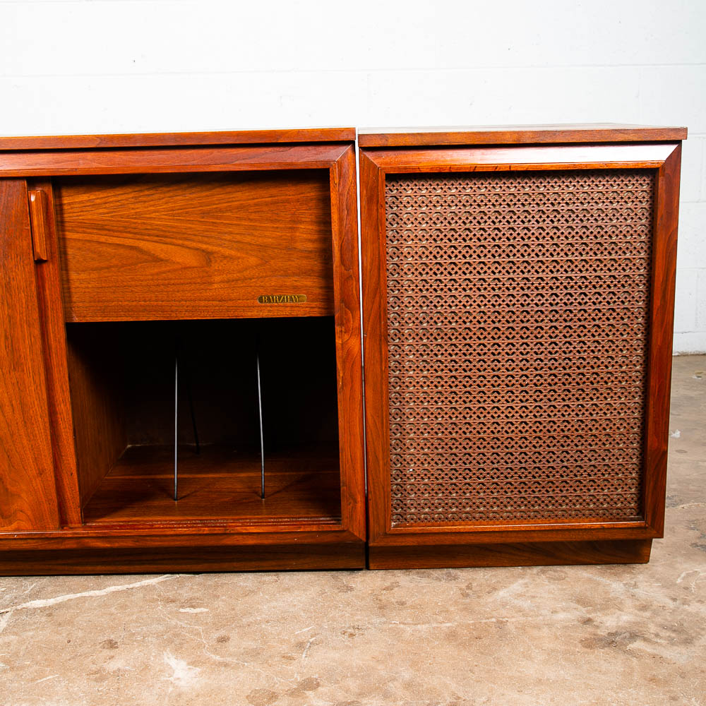 Mid Century Modern Stereo Console Credenza Barzilay Record Player Radio ...