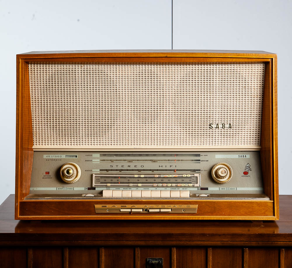 Mid Century Modern Reciever Saba 400 Automatic Hifi Tube Amplifier Teak ...