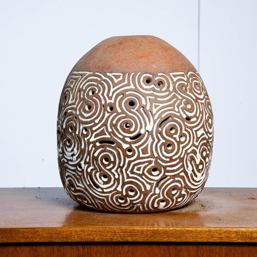 Mid Century Modern Ceramic Lamp Housing Round Clay Stan Bitters Hans ...