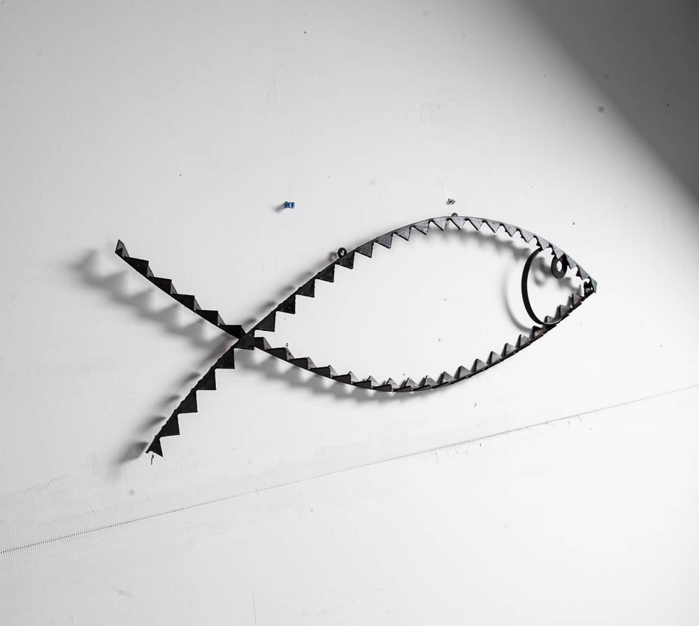 Mid Century Modern Wall Hanging Original Art Fish Metal Welded Large ...