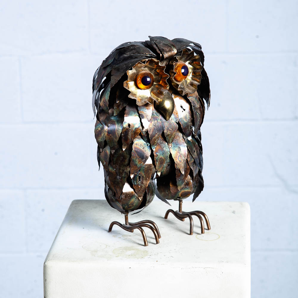 Mid Century Modern Owl Art Brutalist Welded Metal C Jere Vintage ...