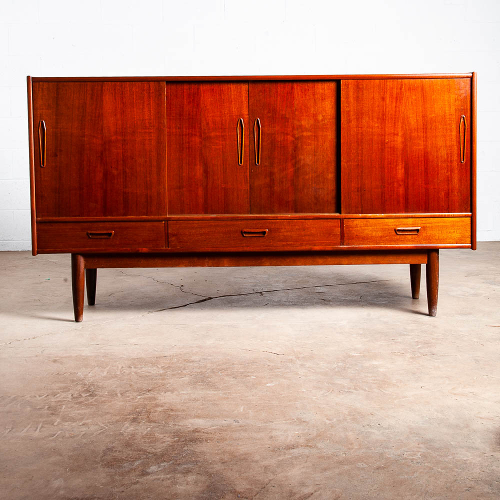 Mid Century Danish Modern Credenza Highboard Bar Sideboard Denmark Mcm ...