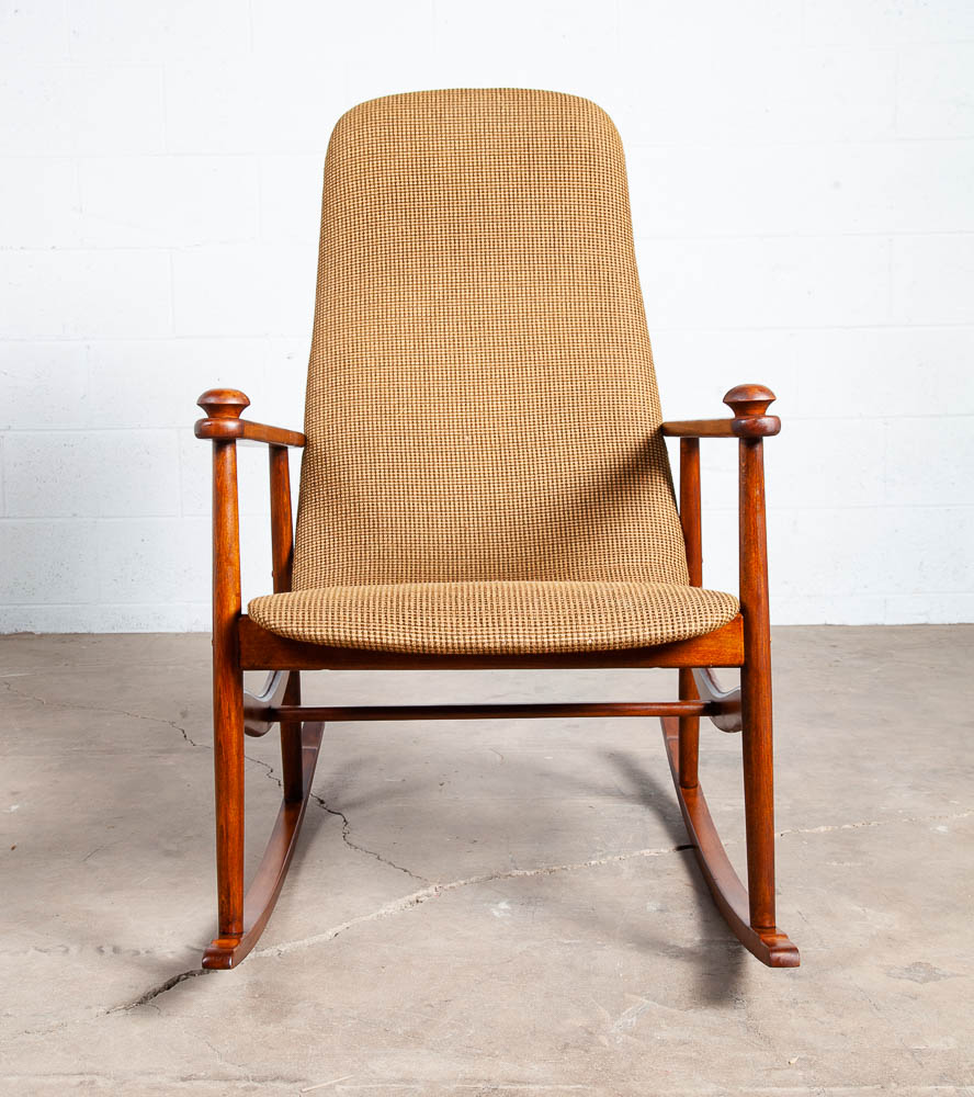 Mid Century Danish Modern Rocking Chair Beech Rocker Sweden Mcm Brown ...