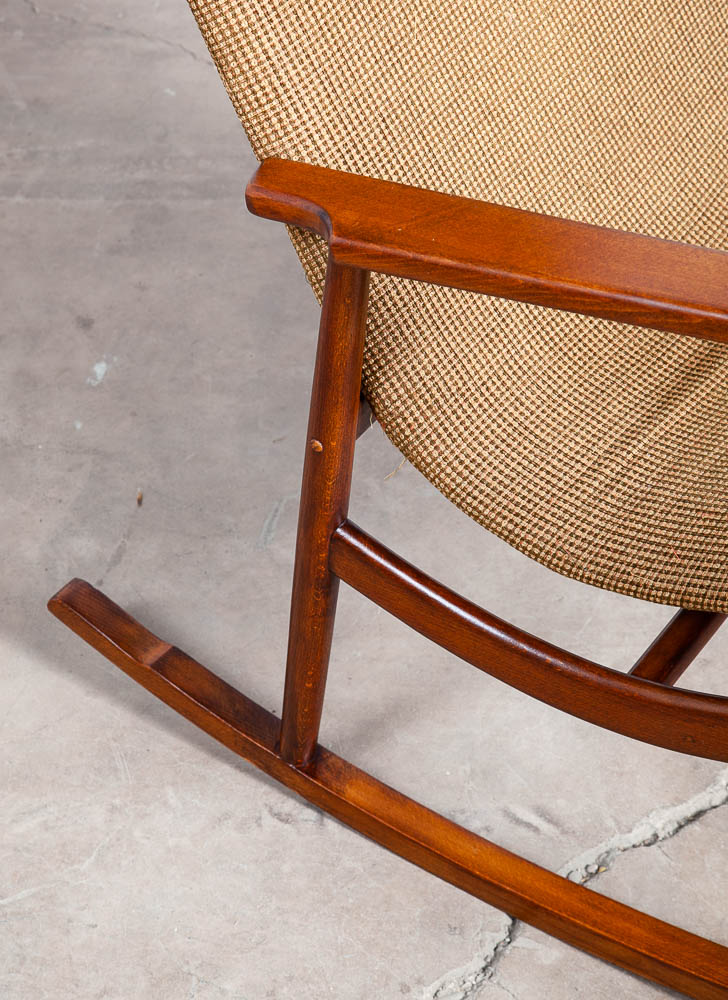 Mid Century Danish Modern Rocking Chair Beech Rocker Sweden Mcm Brown ...
