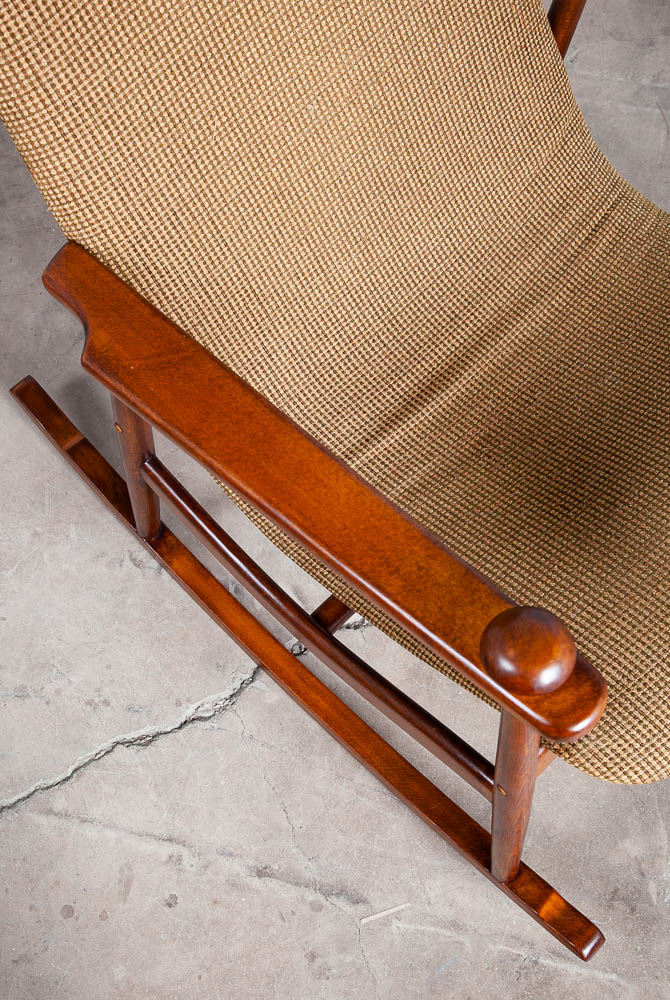 Mid Century Danish Modern Rocking Chair Beech Rocker Sweden Mcm Brown ...