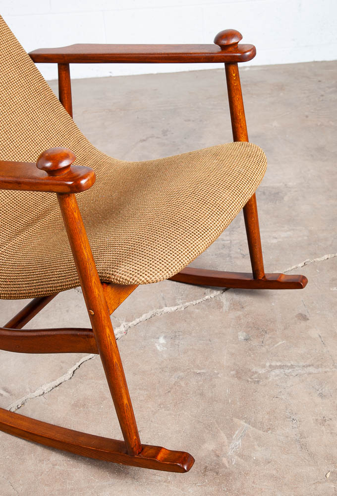 Mid Century Danish Modern Rocking Chair Beech Rocker Sweden Mcm Brown ...