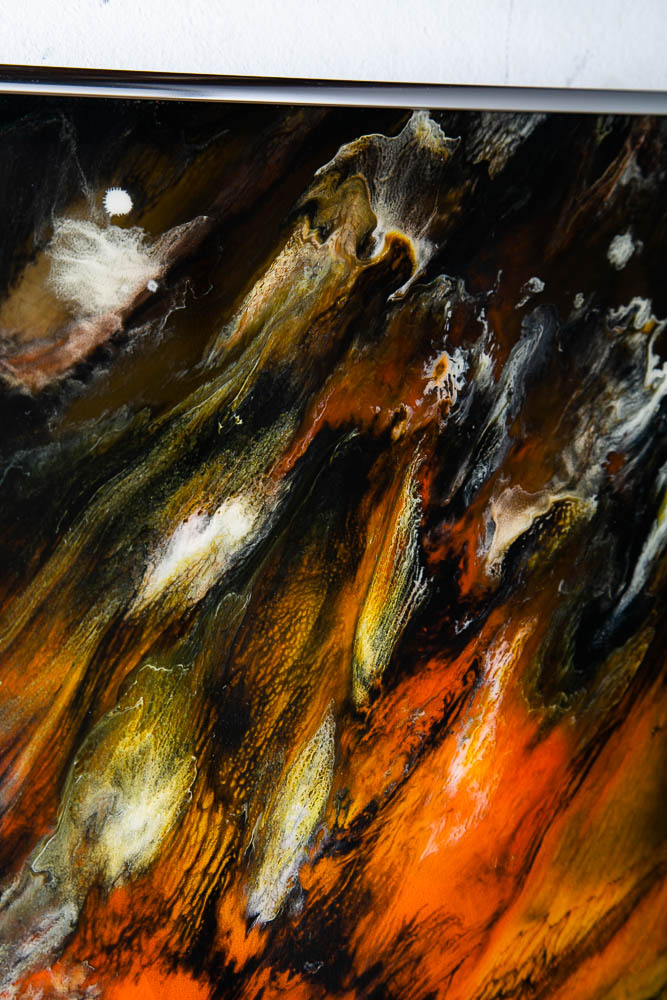 Mid Century Modern Original Art Enamel Abstract Painting Mirandon 1977 ...