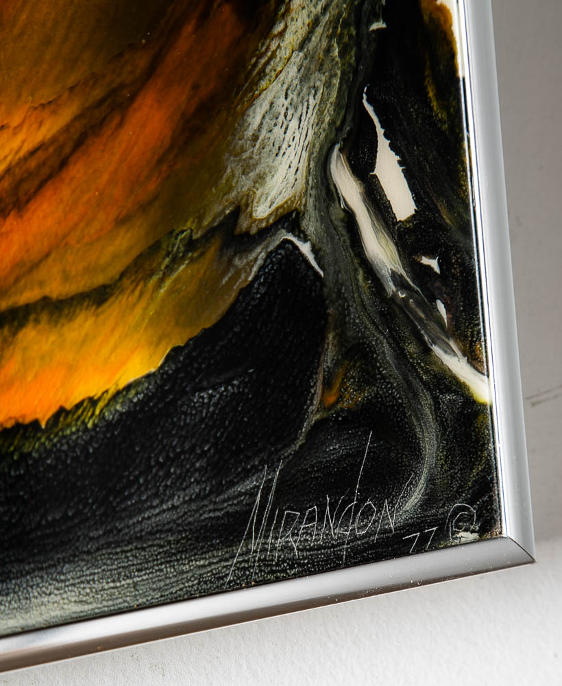 Mid Century Modern Original Art Enamel Abstract Painting Mirandon 1977 ...