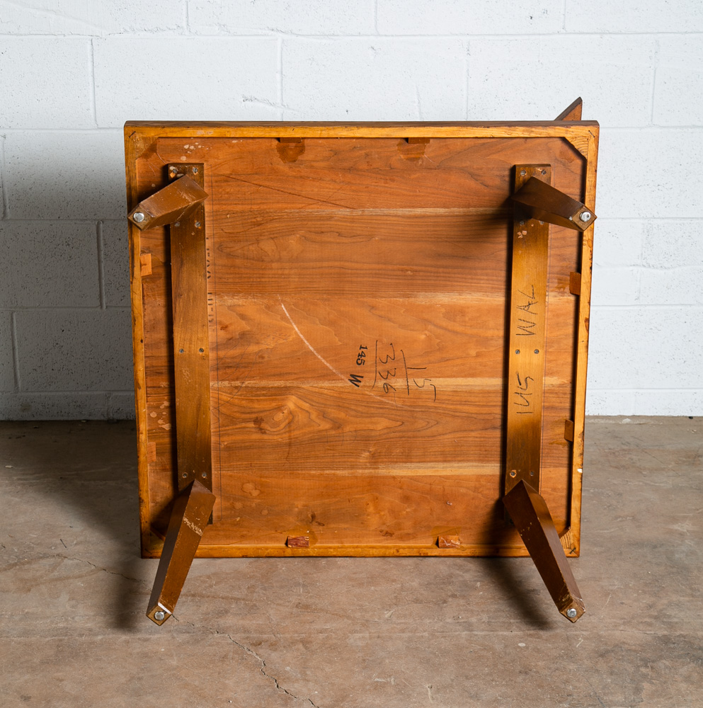 Mid Century Modern Corner Step Up Table Walnut Refinished 2 Tier Square ...