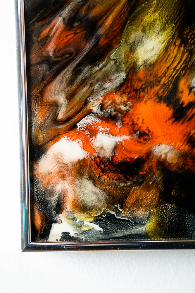 Mid Century Modern Original Art Enamel Abstract Painting Mirandon 1977 ...