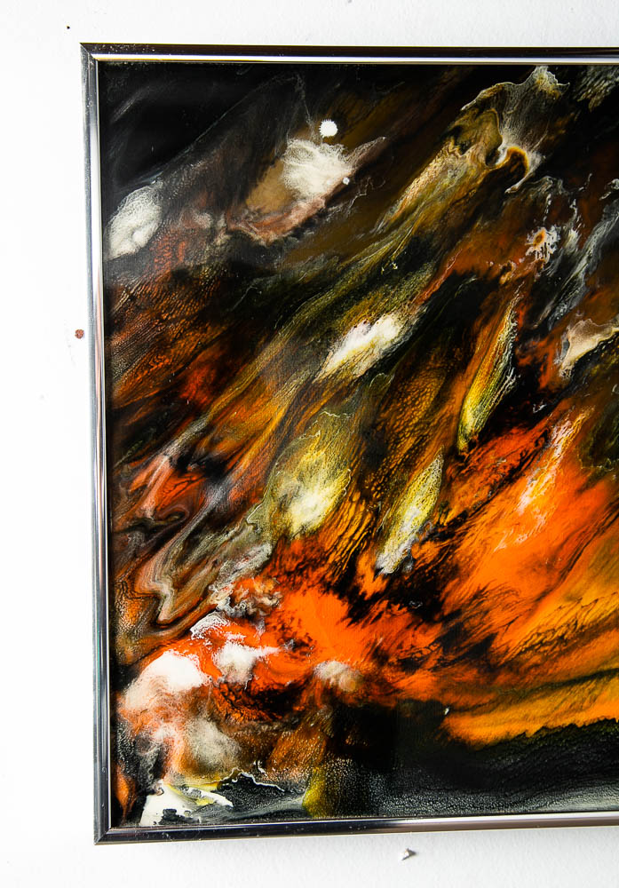 Mid Century Modern Original Art Enamel Abstract Painting Mirandon 1977 ...