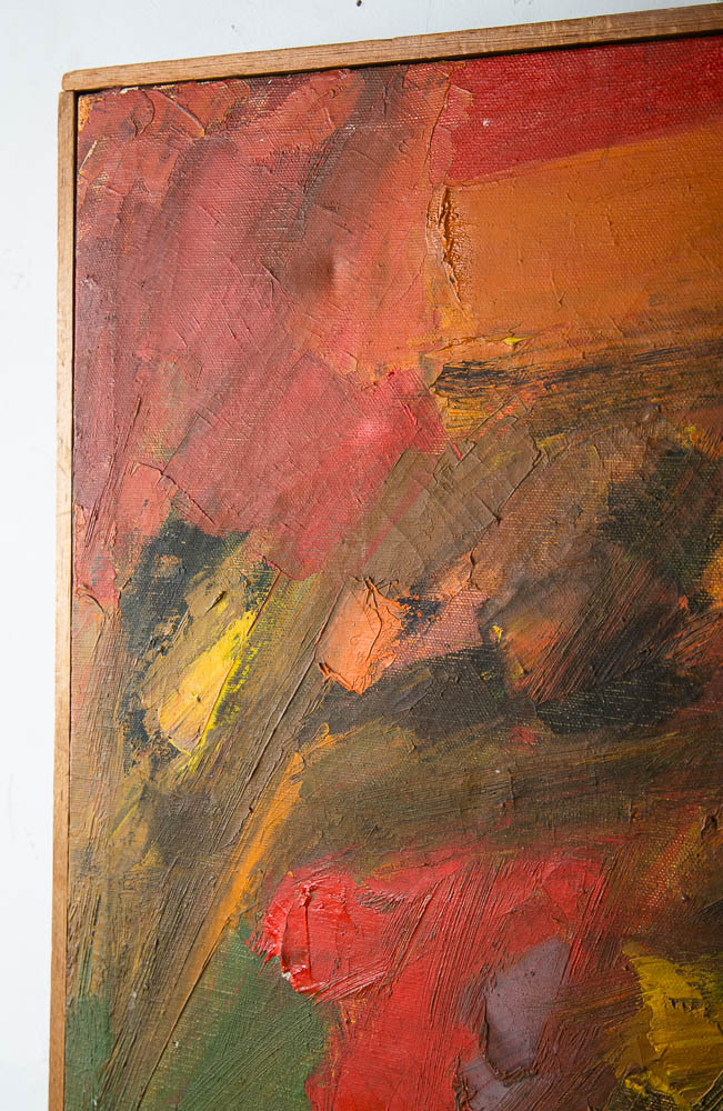 Mid Century Modern Oil Painting Original Art Abstract Expressionism ...