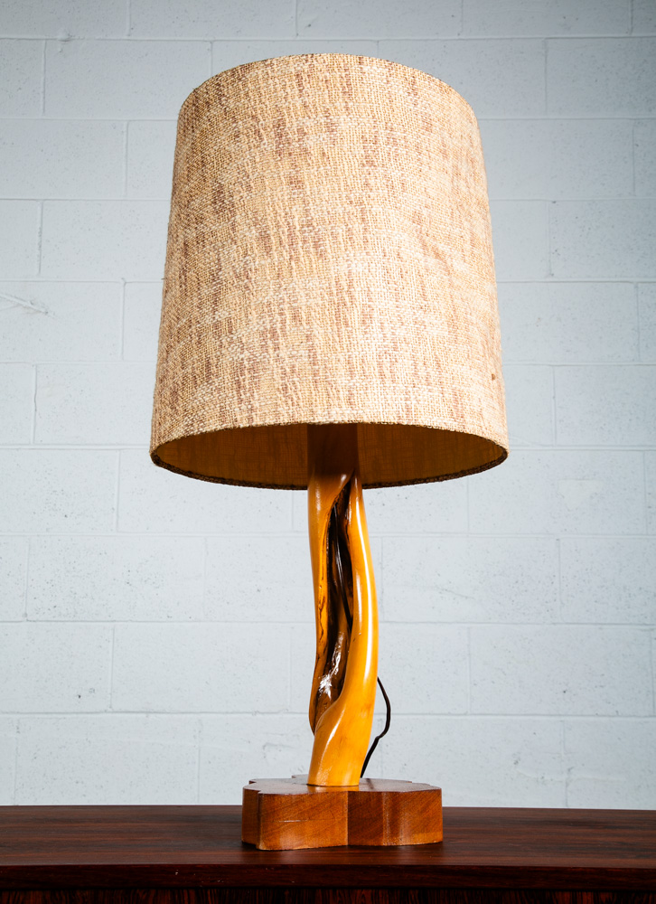 Mid Century Modern Live Edge Lamp Driftwood Side End Table Light Round ...