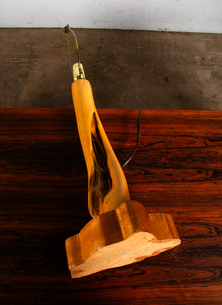 Mid Century Modern Live Edge Lamp Driftwood Side End Table Light Round ...