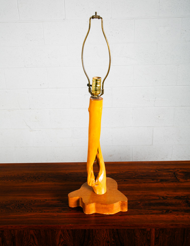 Mid Century Modern Live Edge Lamp Driftwood Side End Table Light Round ...