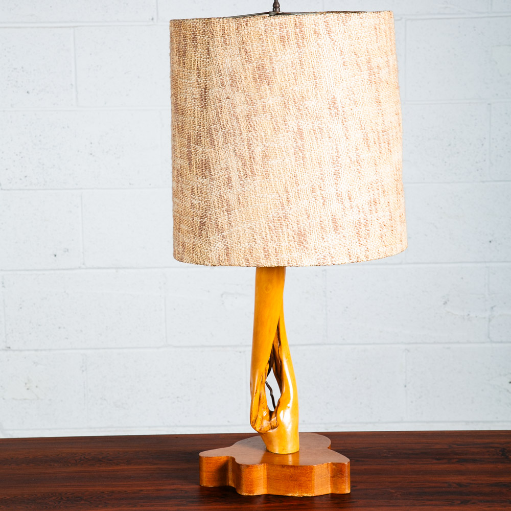 Mid Century Modern Live Edge Lamp Driftwood Side End Table Light Round ...