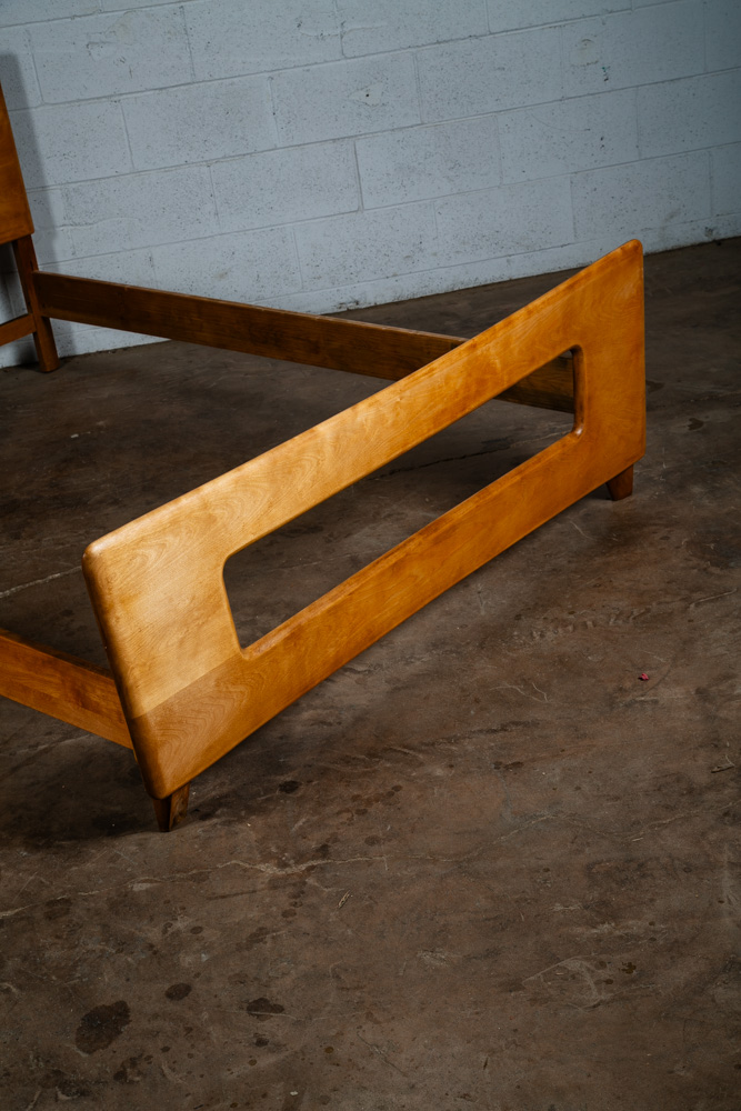 Mid Century Modern Headboard Bed Frame Full Heywood Wakefield Solid ...