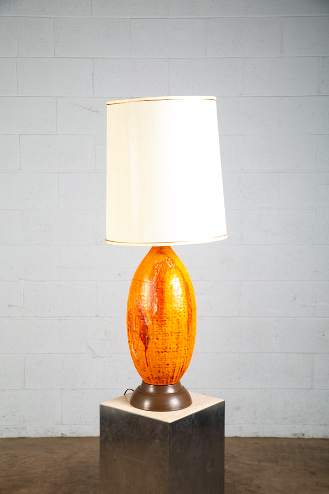 Mid Century Modern Table Lamp Ceramic Lava Flow Large Art Vintage ...