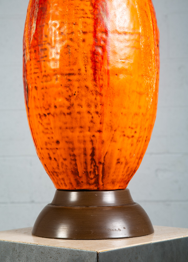 Mid Century Modern Table Lamp Ceramic Lava Flow Large Art Vintage ...