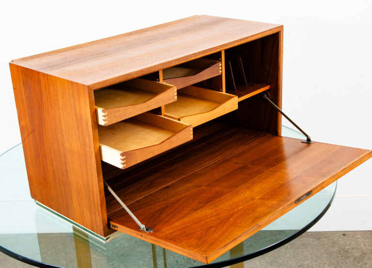 Mid Century Danish Modern Wall Unit Cabinet Drop Down Teak Mcm Cado ...