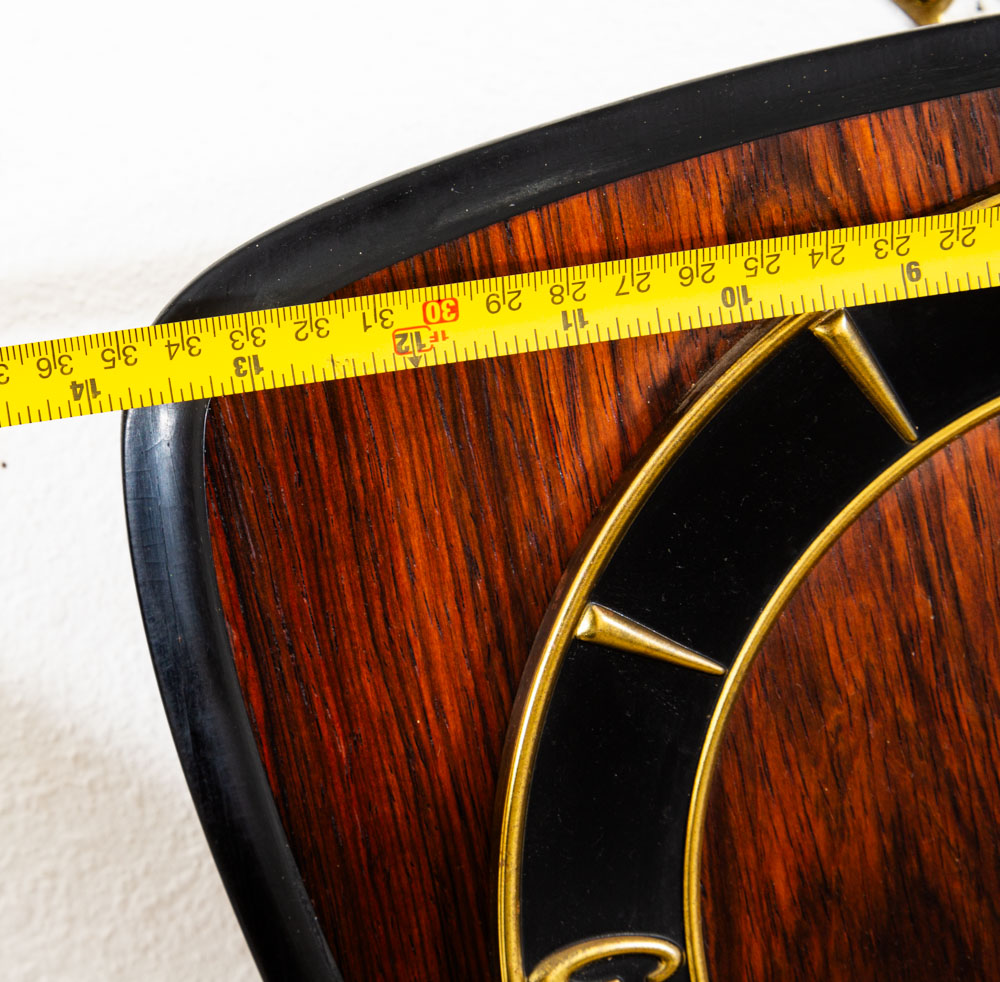 Mid Century Modern Wall Clock Rosewood Pendulum Weights Hanging ...