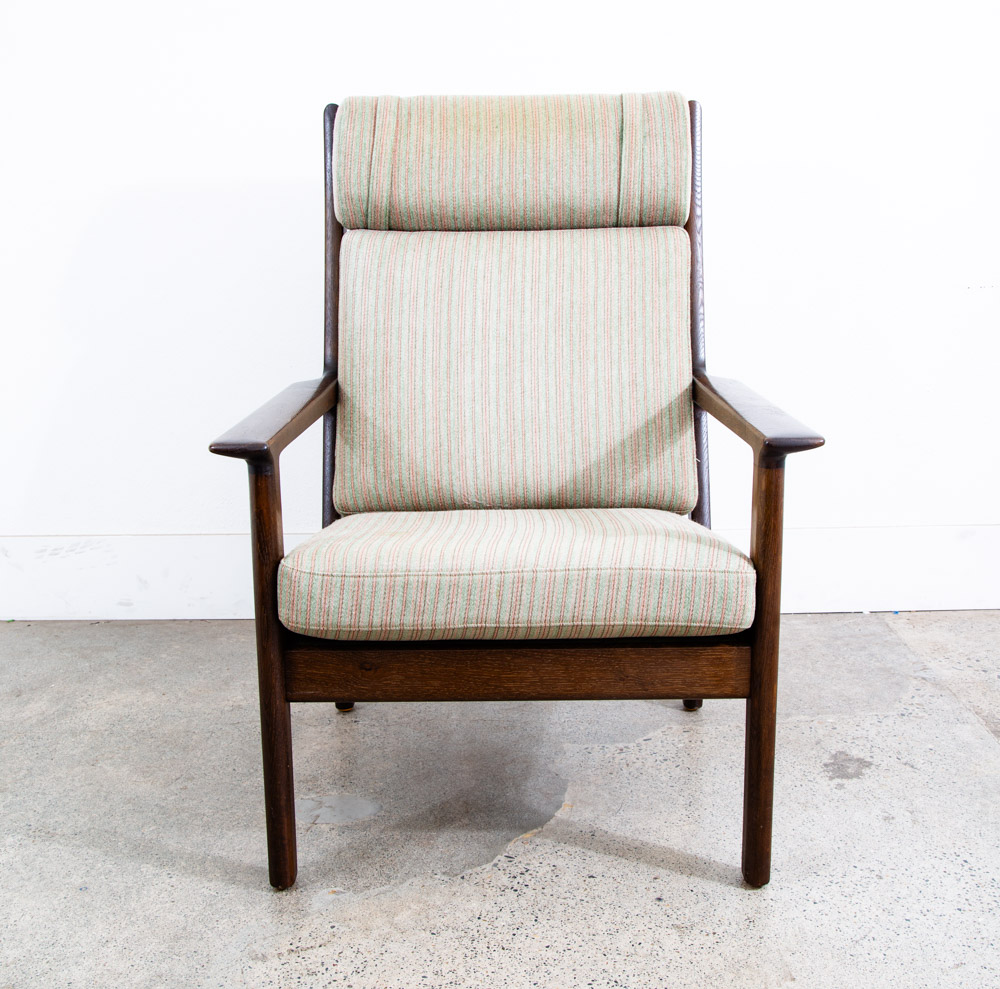 Mid Century Danish Modern Lounge Chair Hans Wegner Getema GE-265 Oak ...
