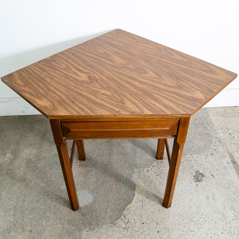 Mid Century Modern Corner Desk Table Unit Morris California of Drawer ...