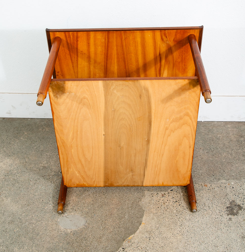 Mid Century Modern End Table Side Square Black Walnut Wood Danish Mcm ...