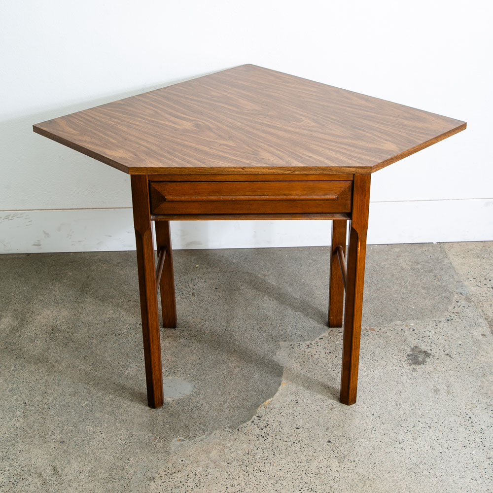 Mid Century Modern Corner Desk Table Unit Morris California of Drawer ...