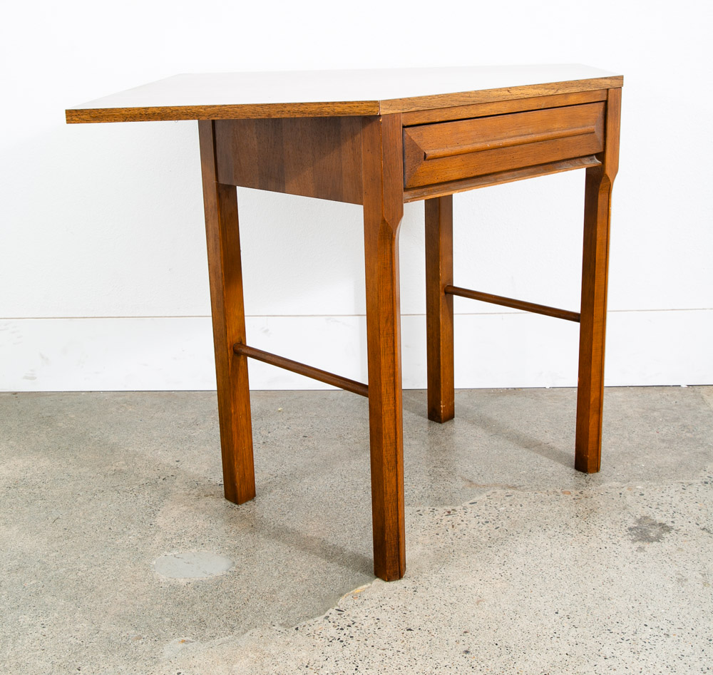 Mid Century Modern Corner Desk Table Unit Morris California of Drawer ...