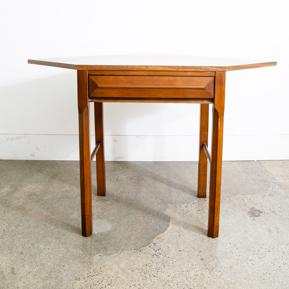 Mid Century Modern Corner Desk Table Unit Morris California of Drawer ...