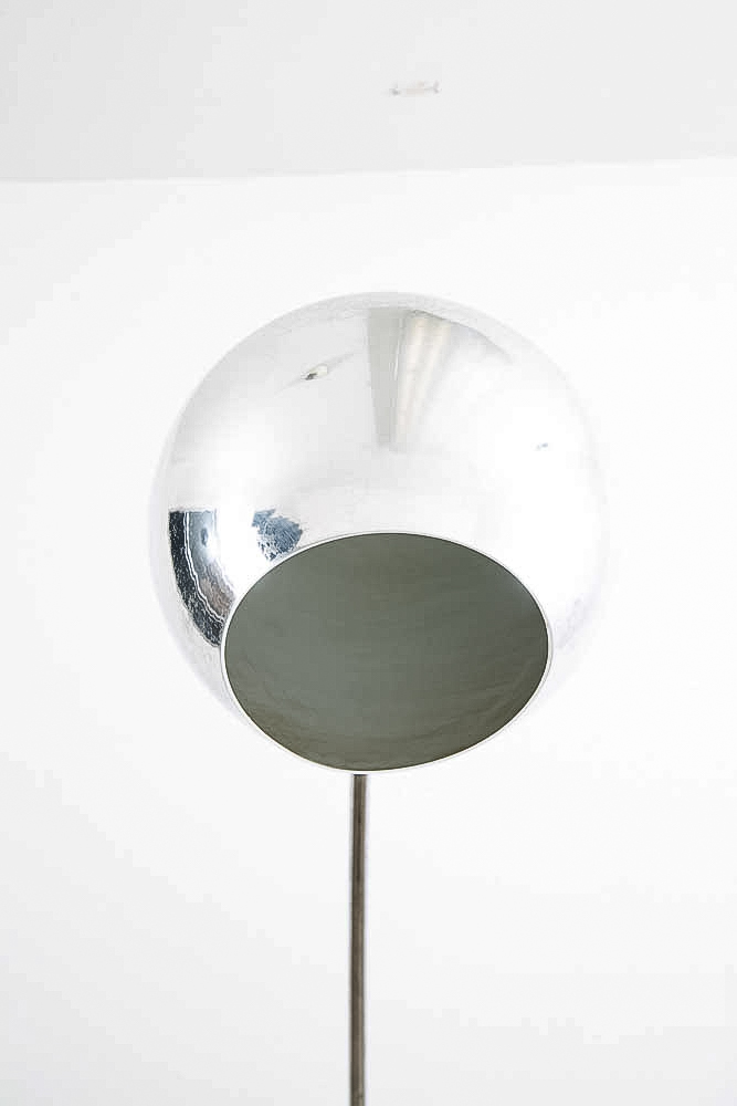 Mid Century Modern Floor Lamp Arc Overhang Floor Cast Iron Silver ...