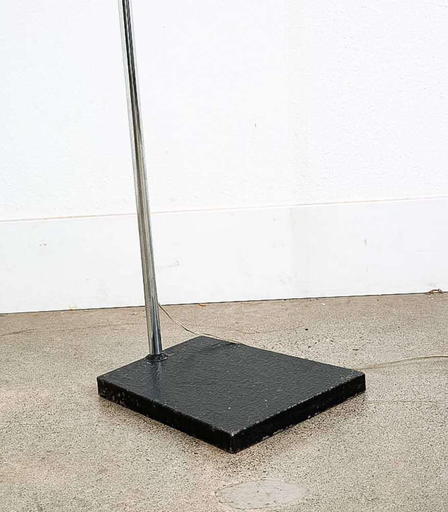 Mid Century Modern Floor Lamp Arc Overhang Floor Cast Iron Silver ...