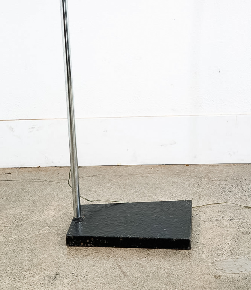 Mid Century Modern Floor Lamp Arc Overhang Floor Cast Iron Silver ...