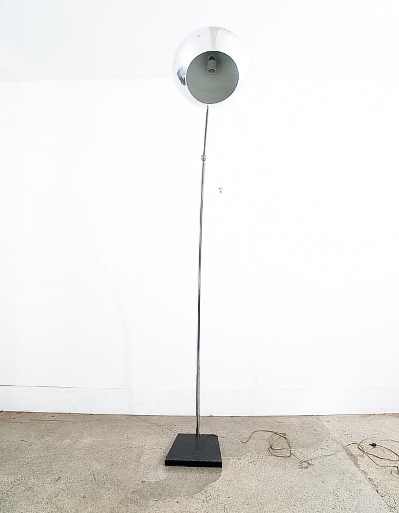 Mid Century Modern Floor Lamp Arc Overhang Floor Cast Iron Silver ...
